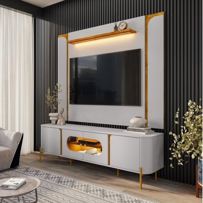 Painel Maresias + Rack Juquehy | Marisa Móveis